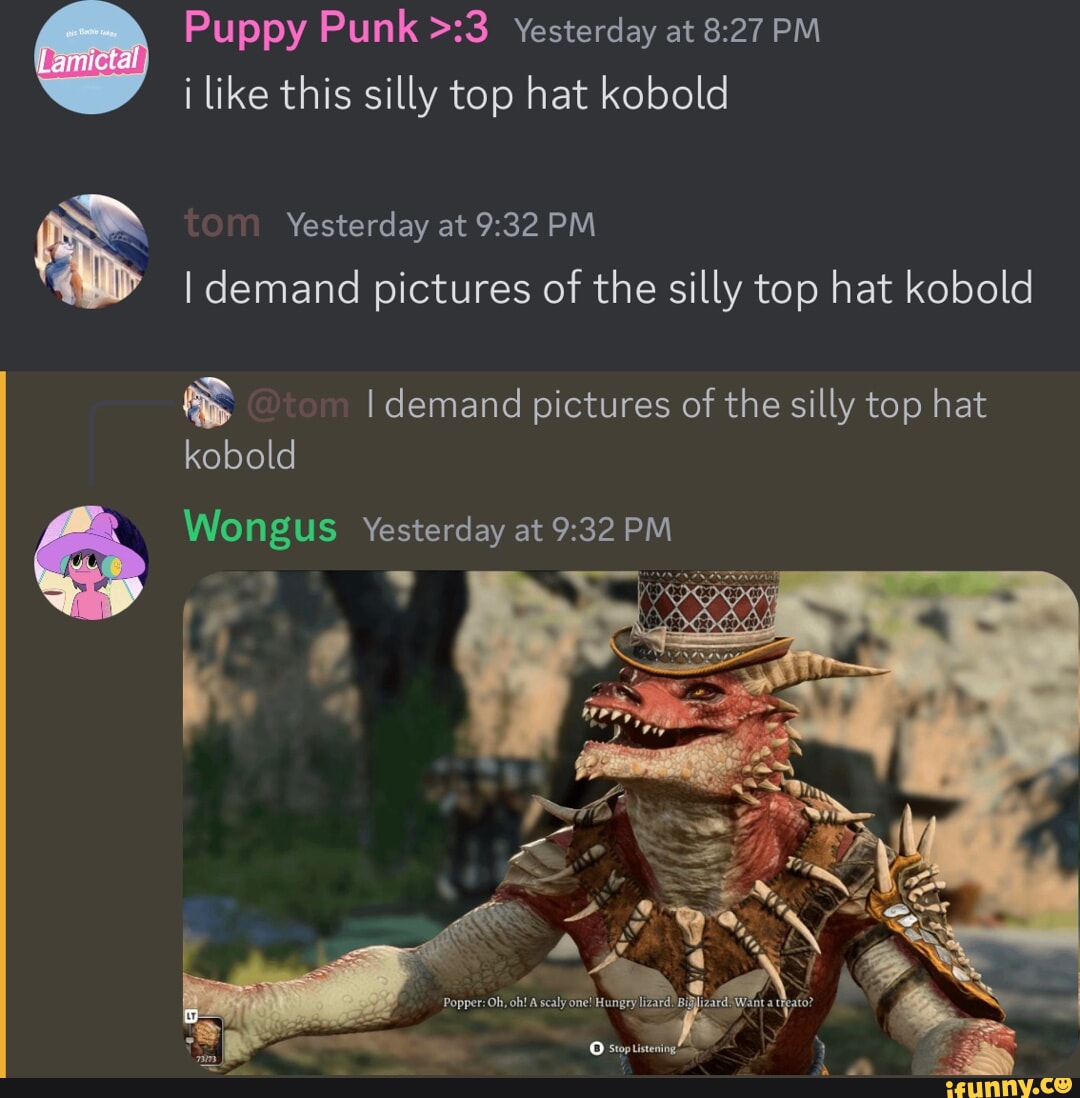 Puppy Punk >:3 Yesterday at PM i like this silly top hat kobold ...