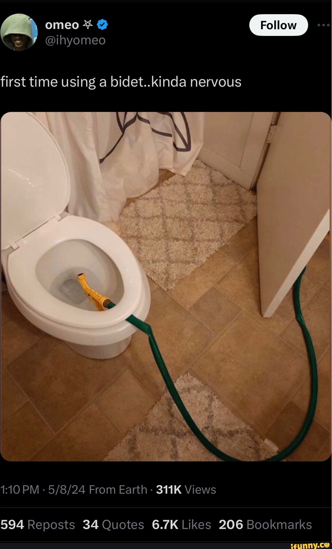 My @ihyomeo first time using a bidet..kinda nervous PM - From Earth ...