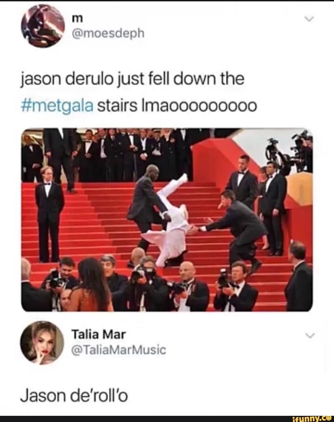 Jason derulo just fell down the ffmetgala stairs Inaooo000000 Jason de ...
