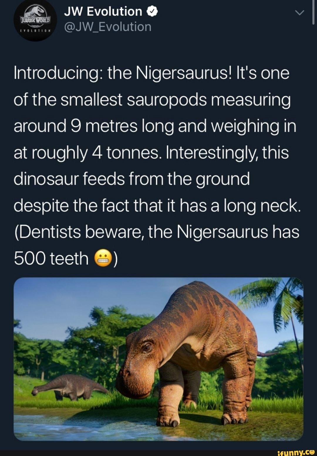 Introducing: the Nigersaurus! It's one of the smallest sauropods ...