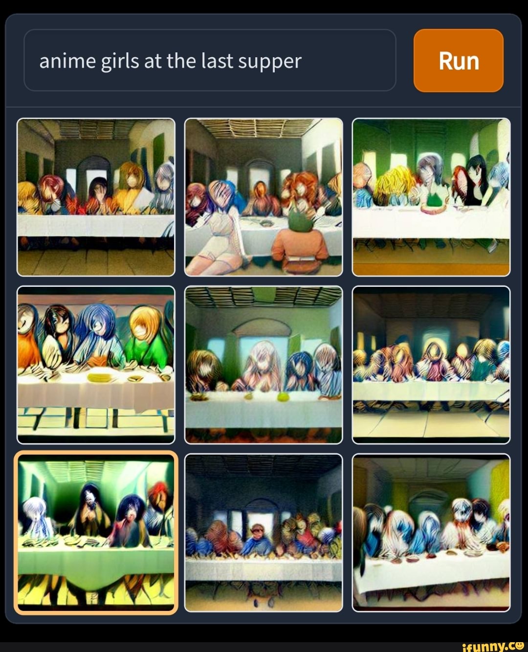 Anime girls at the last supper Run 4 AS - iFunny