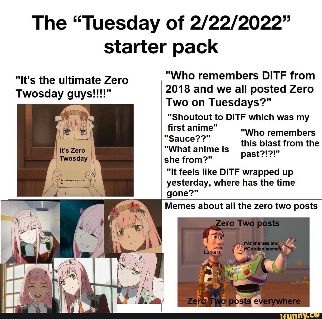The "Tuesday of starter pack "Who remembers DITF from 2018 and we all ...