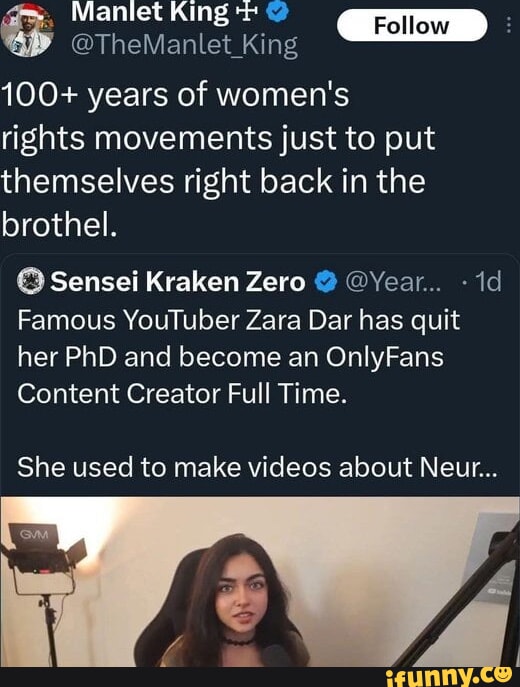 Manlet King : King 100+ years of women's rights movements just to put themselves right back in ...