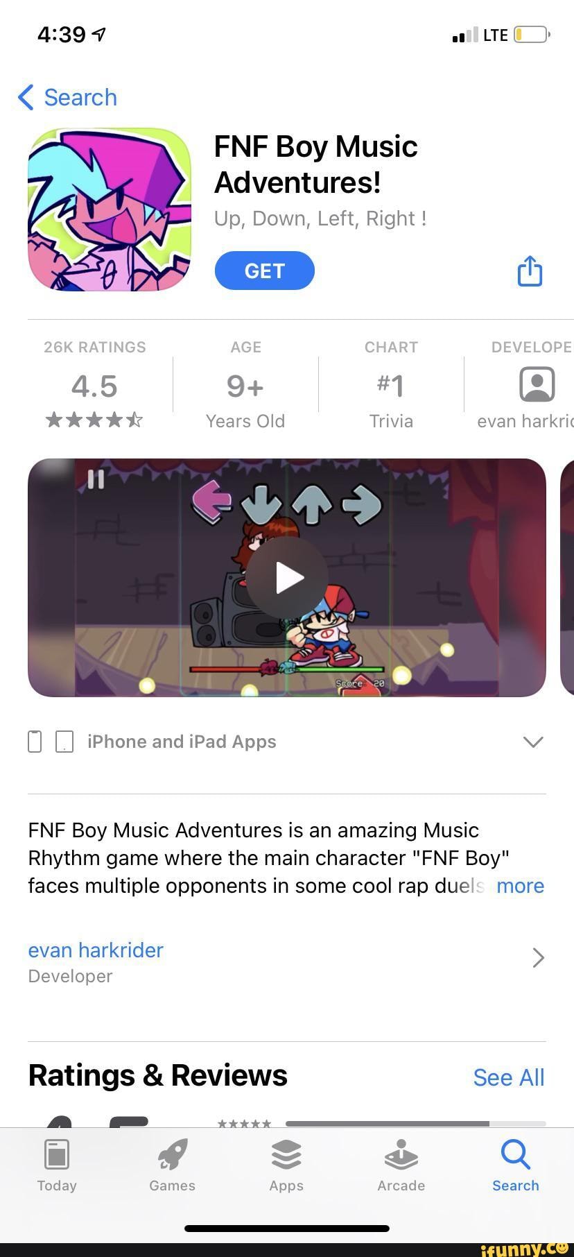 7 LTE) Search FNF Boy Music Adventures! Up, Down, Left, Right ! GET ...