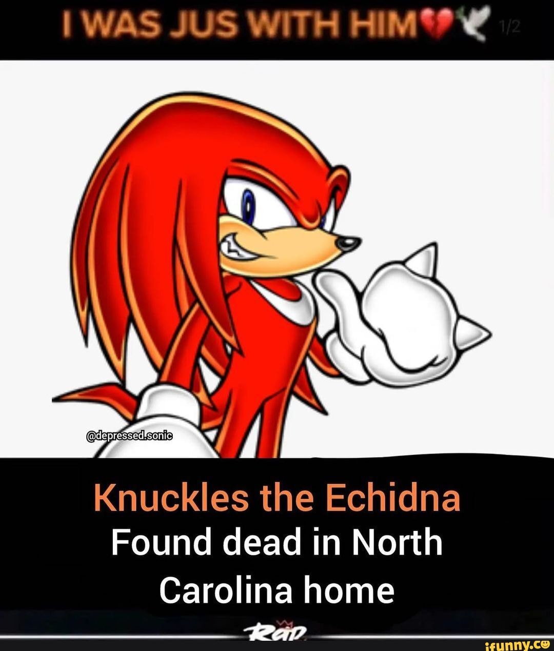 I WAS JUS WITH HIM**? Knuckles the Echidna Found dead in North Carolina ...
