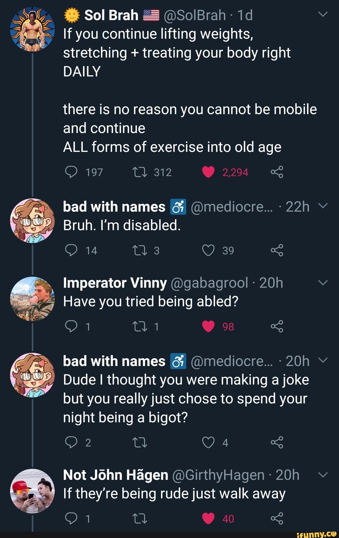 Sol Brah If you continue lifting weights, stretching + treating your ...