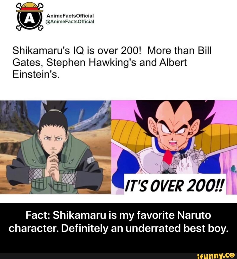 Shikamaru's IQ is over 200! More than Bill Gates, Stephen Hawking's and ...