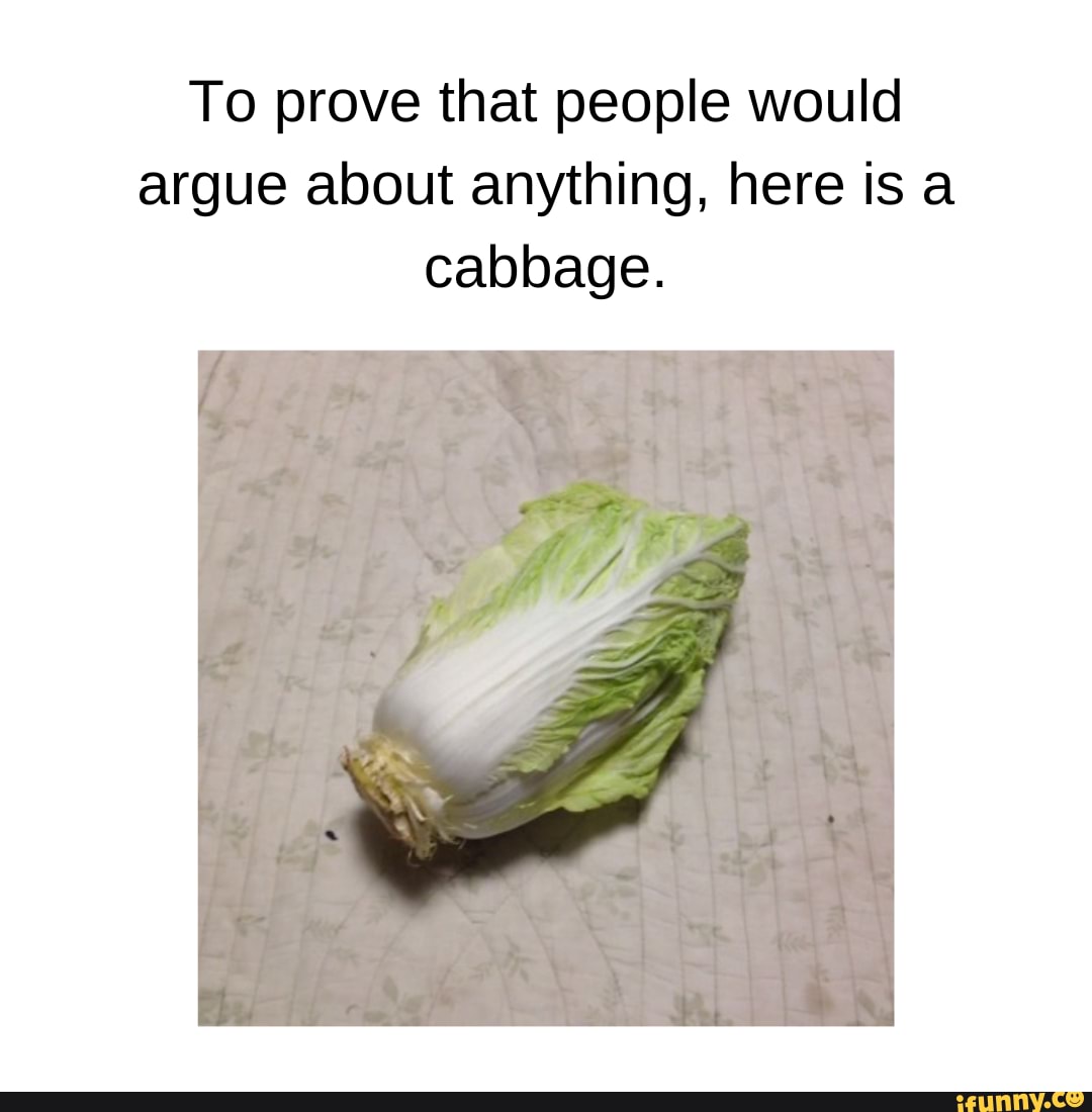 To prove that people would argue about anything, here is a cabbage ...