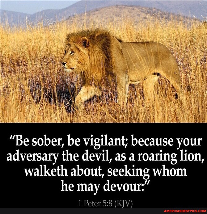 "Be sober, be vigilant; because your adversary the devil, as a roaring ...