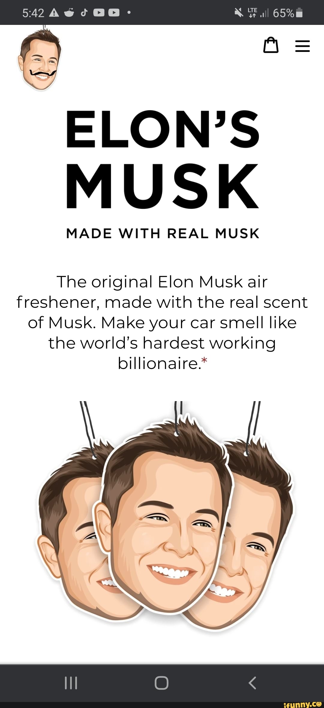 AA ELON'S MUSK MADE WITH REAL MUSK The original Elon Musk air freshener ...