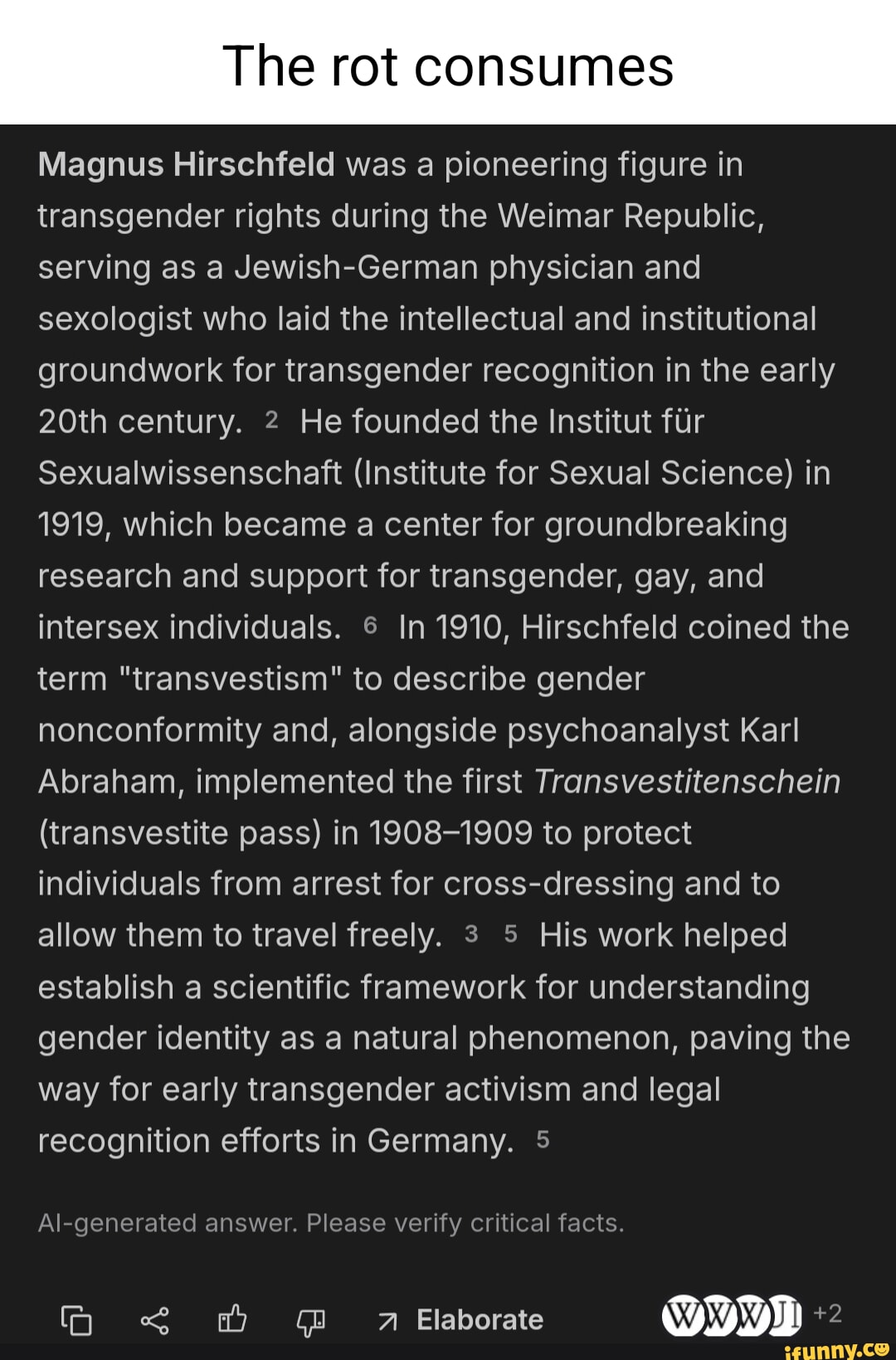 The rot consumes Magnus Hirschfeld was a pioneering figure in ...