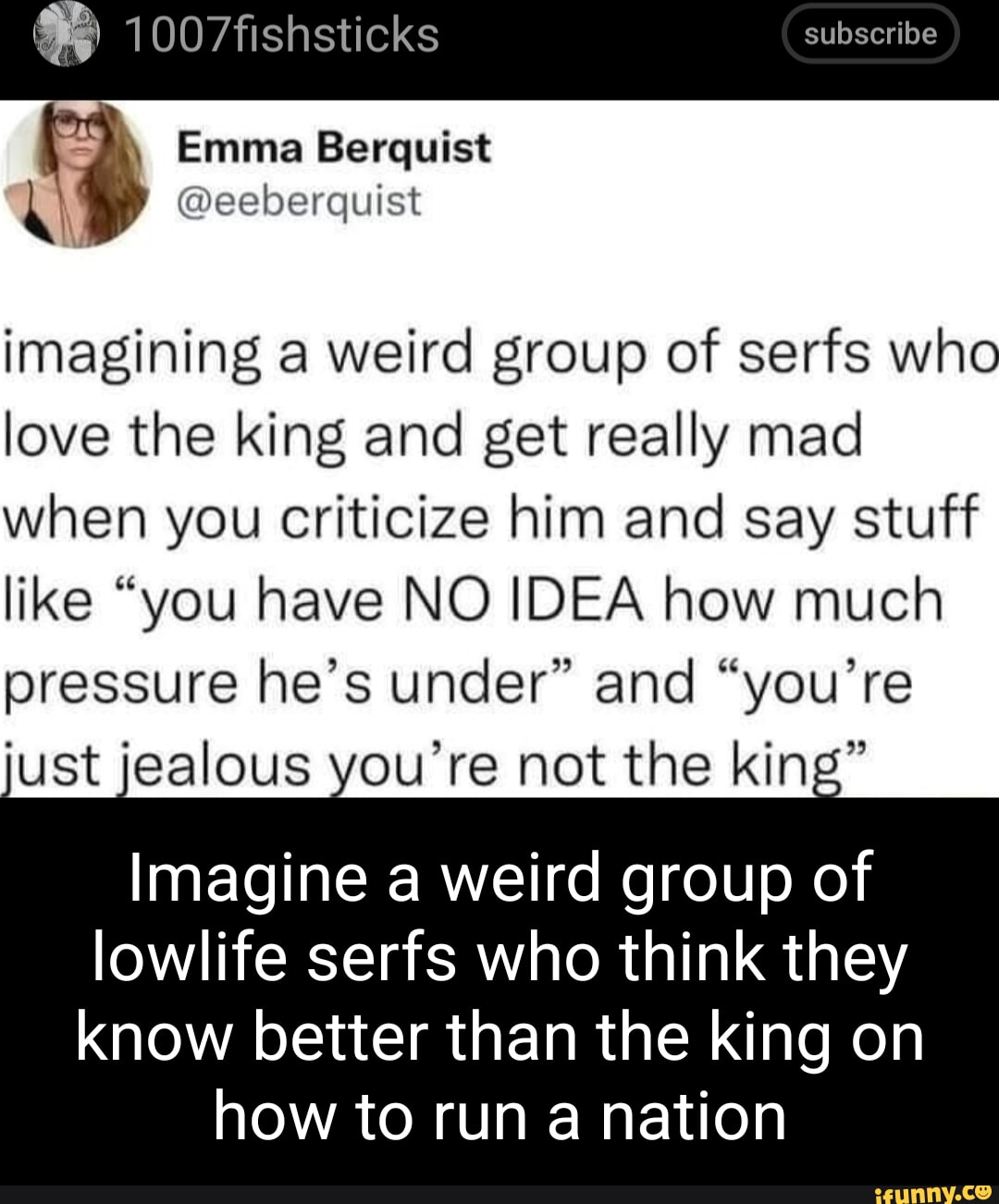 1007fishsticks subseribe Emma Berquist @eeberquist imagining a weird ...