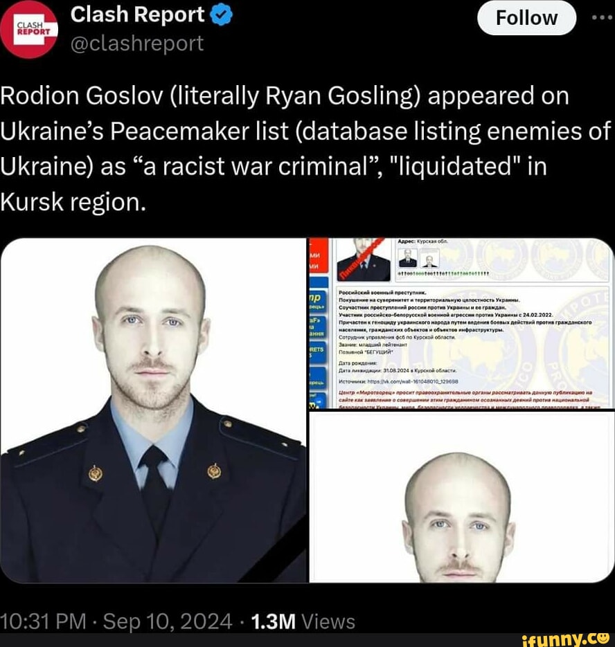 Clash Report @ Follow Rodion Goslov (literally Ryan Gosling) appeared ...