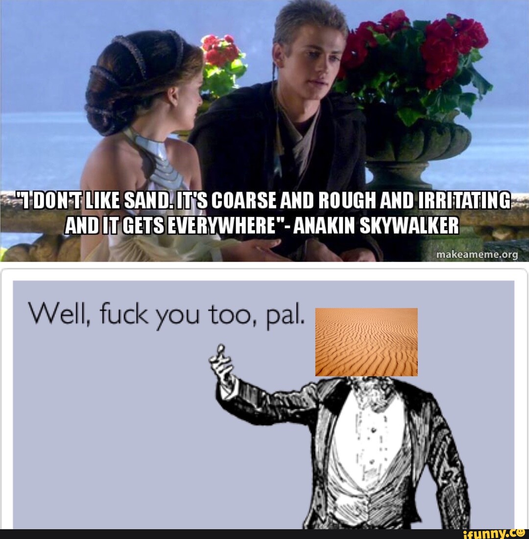 I DONT LIKE SAND. IT'S COARSE AND ROUGH AND AND IT GETS EVERYWHERE ...