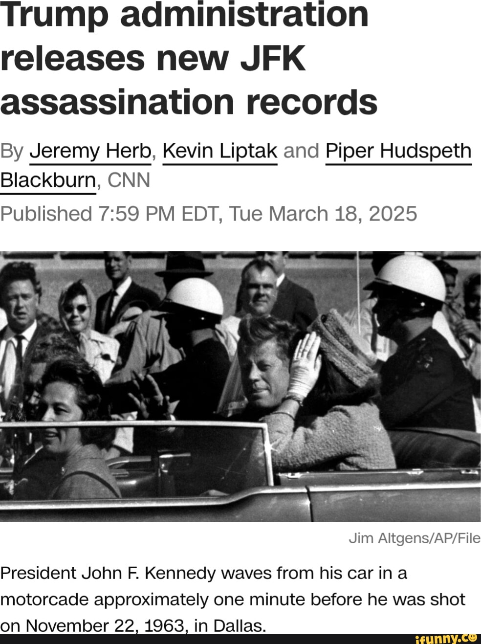 Trump administration releases new JFK assassination records By Jeremy ...