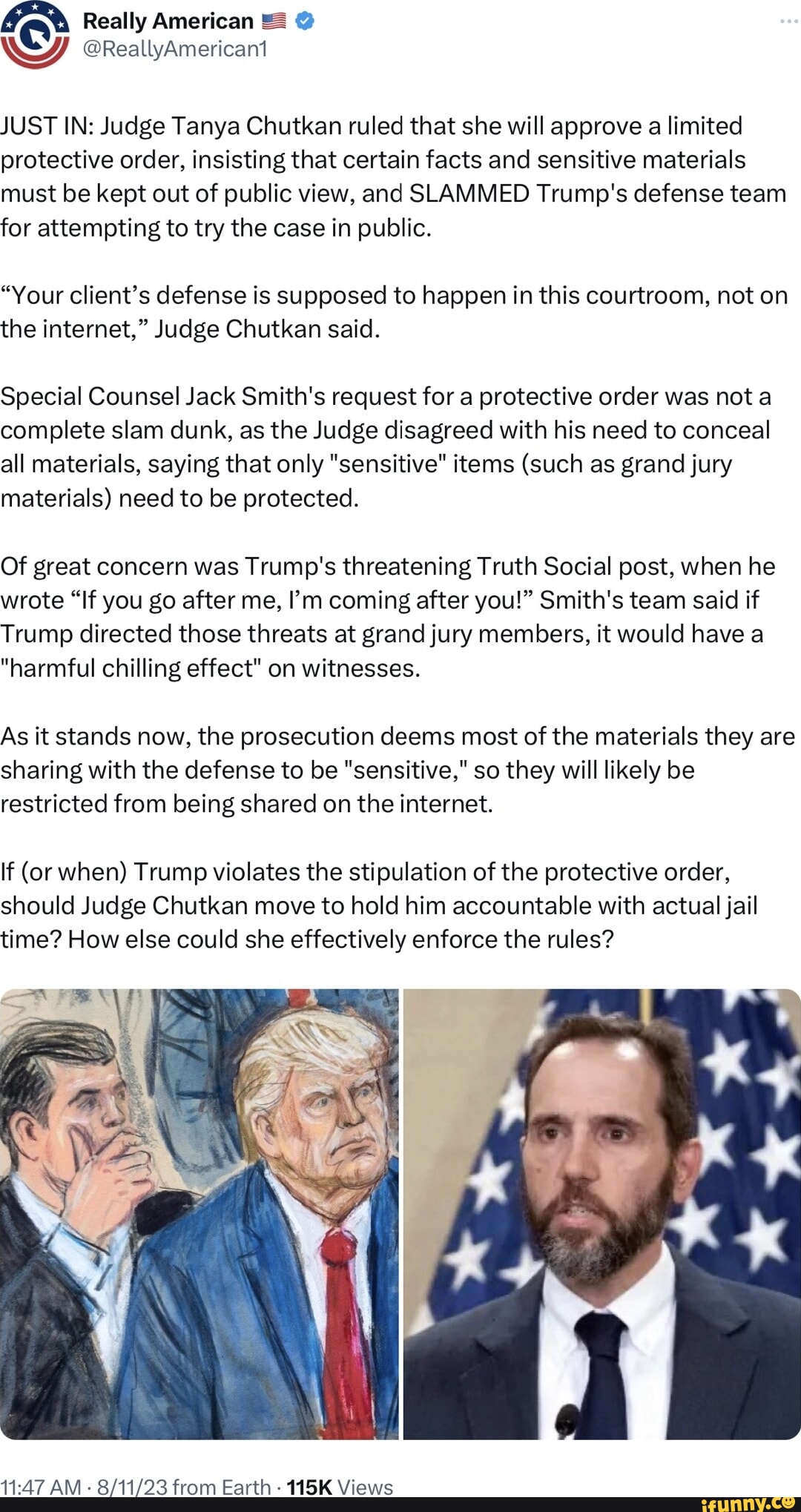 Really American @ JUST IN: Judge Tanya Chutkan ruled that she will ...