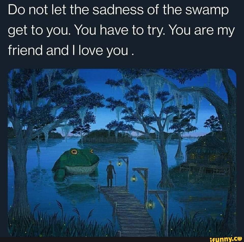Do not let the sadness of the swamp get to you. You have to try. You ...