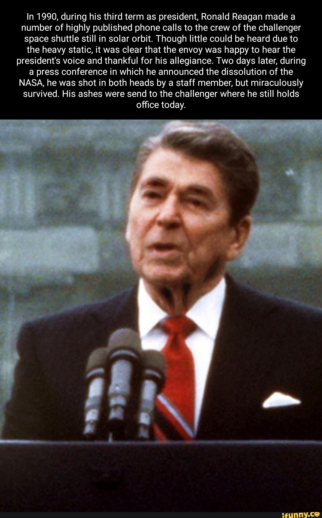 In 1990, during his third term as president, Ronald Reagan made a ...
