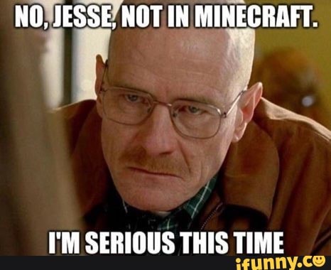 NO. JESSE, NOT IN MINECRAFT. I'M SERIOUS THIS TIME - iFunny