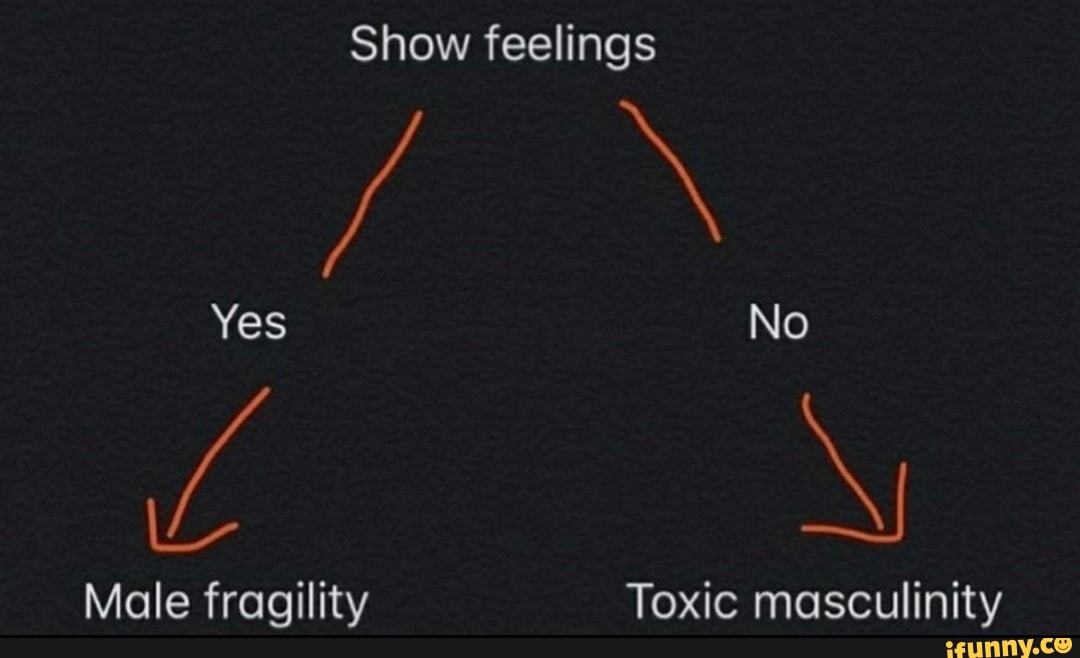 Show feelings Male fragility Toxic masculinity - iFunny