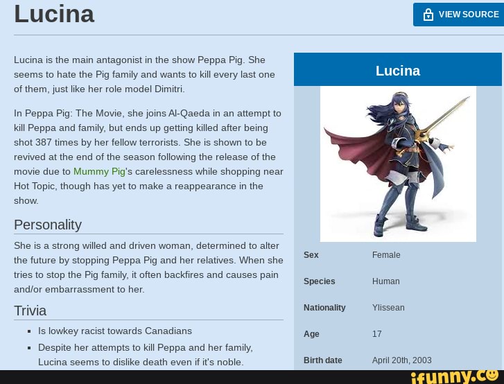 Lucina Lucina is the main antagonist in the show Peppa Pig. She seems ...