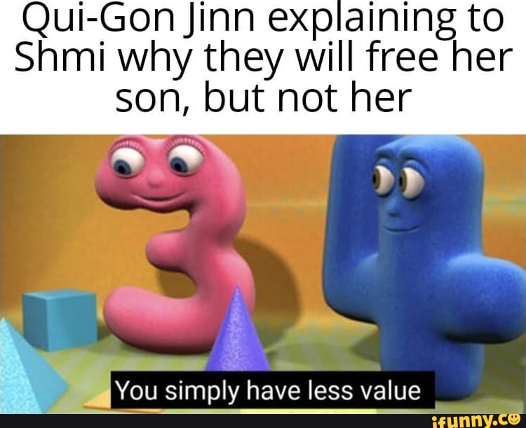 Qui-Gon Jinn explaining to Shmi why they will free her son, but not her ...