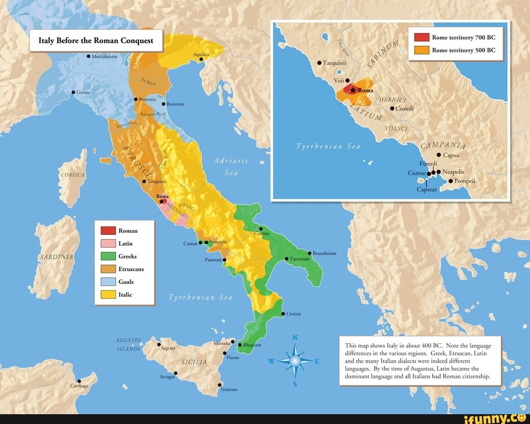 Rome territory 700 BC Rome territory 500 BC Italy Before the Roman ...