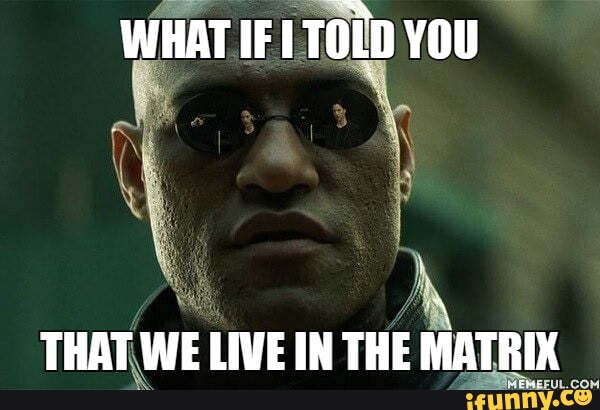 WHAT IF TOLD YOU THAT WE LIVE IN THE MATRIX - iFunny