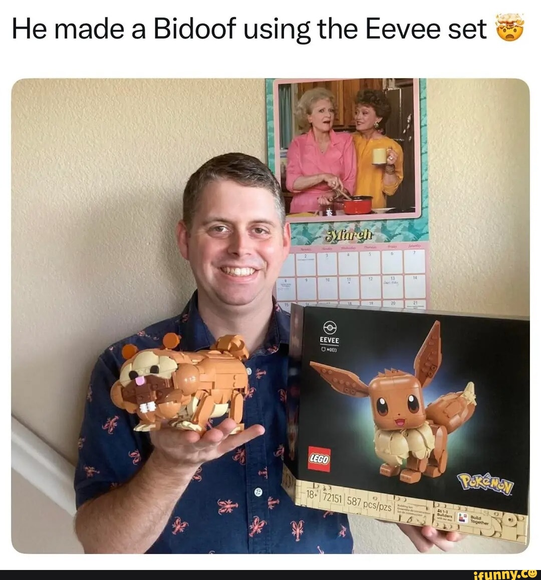 He made a Bidoof using the Eevee set - iFunny