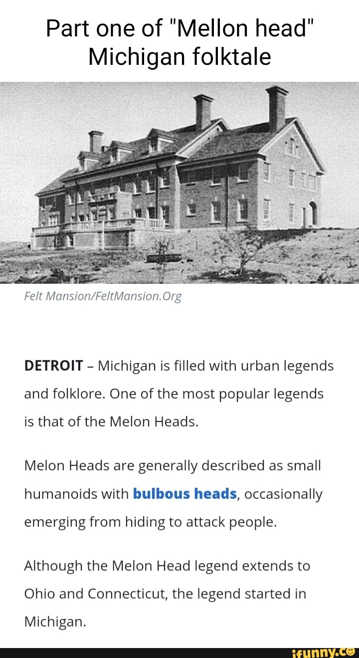 Part one of "Mellon head" Michigan folktale Felt Ore DETROIT - Michigan ...