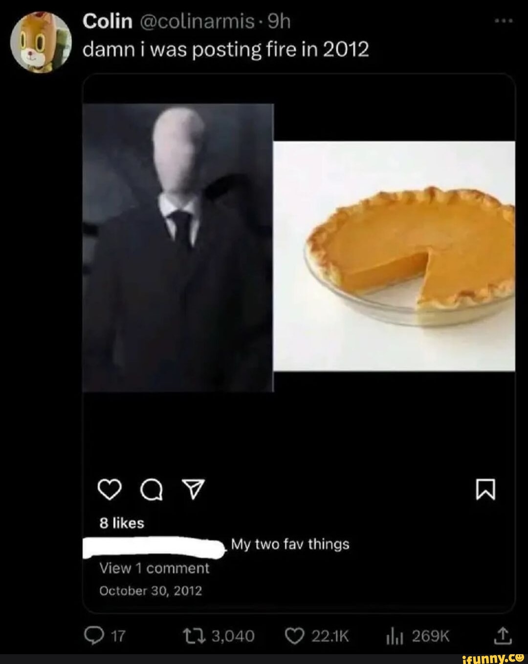 Colin @colinarmis- damn i was posting fire in 2012 I 8 likes Y My two ...