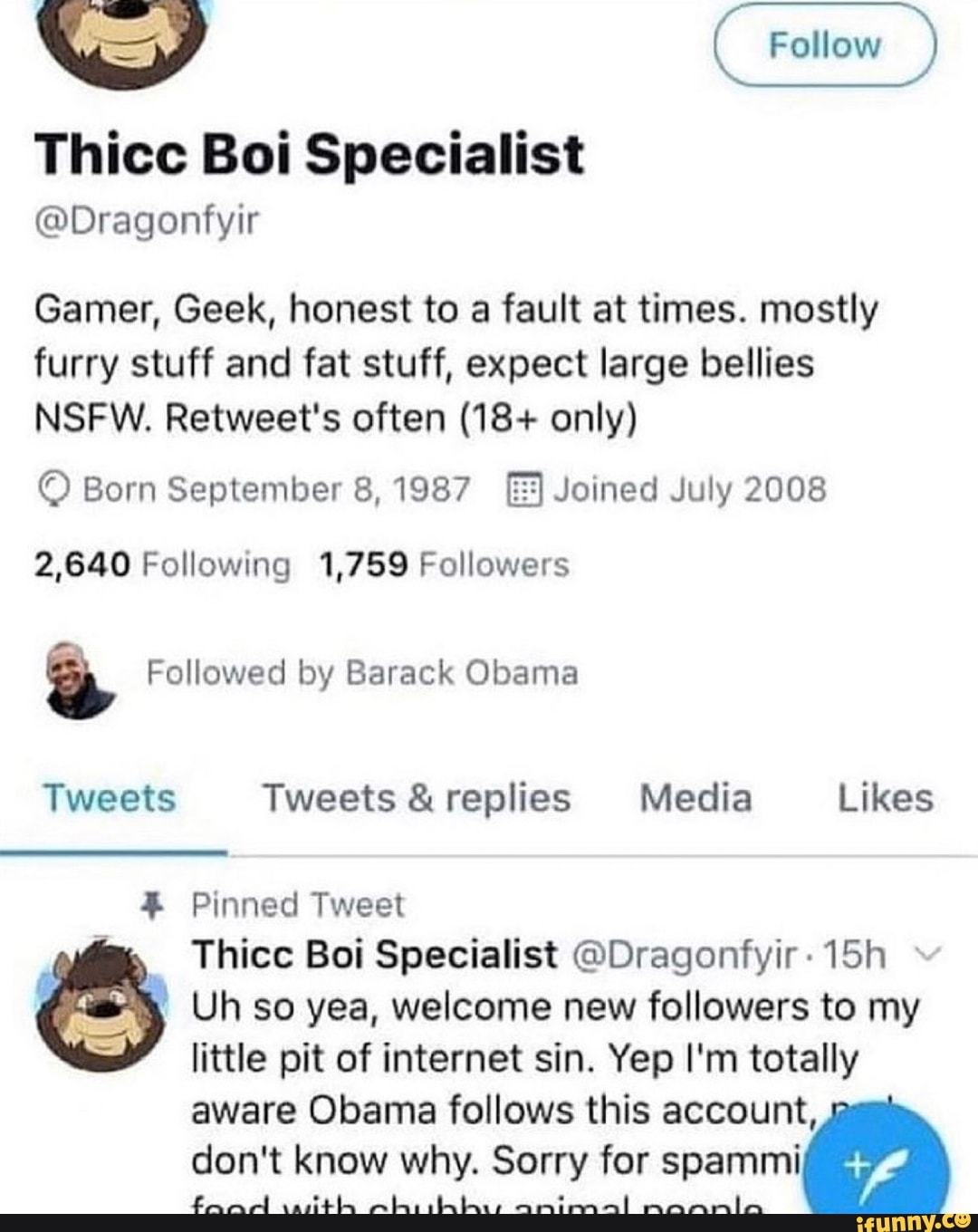 Thicc Boi Specialist @Dragonfyir Follow Gamer, Geek, honest to a fault ...