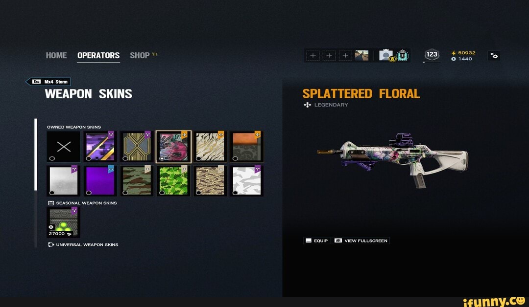 OPERATORS Storm WEAPON SKINS OWNED WEAPON SKINS SEASONAL WEAPON SKINS ...