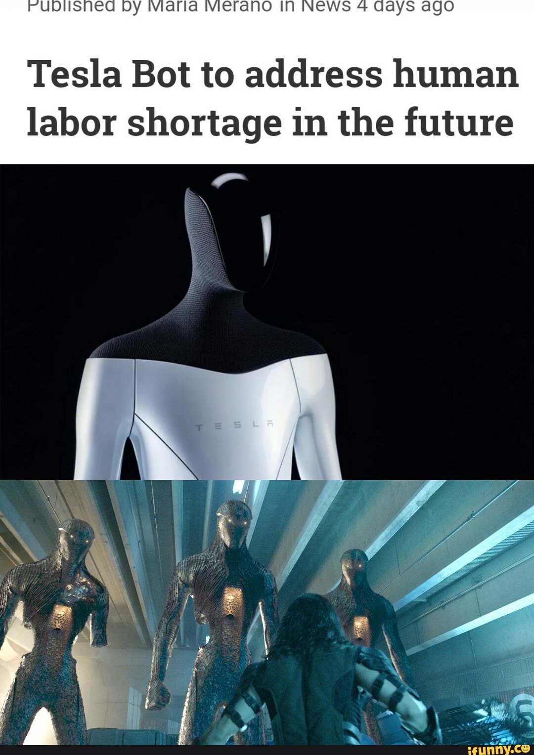 Tesla Bot to address human labor shortage in the future - iFunny