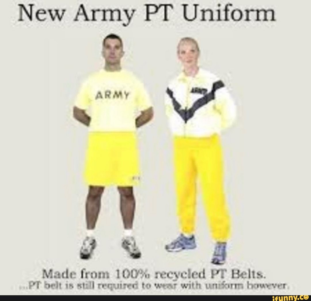 New Army PT Uniform ARMY " @ Made from Co recycled PT Belts. PT belt is ...