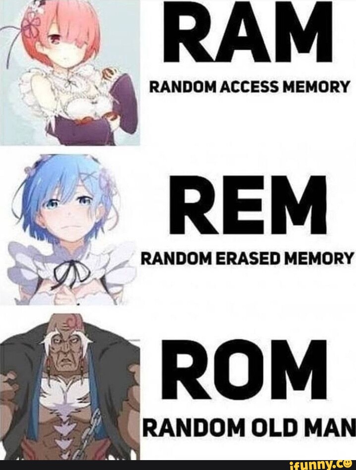 RANDOM ACCESS MEMORY RANDOM ERASED MEMORY ROM TS _RANDOM OLD MAN - iFunny