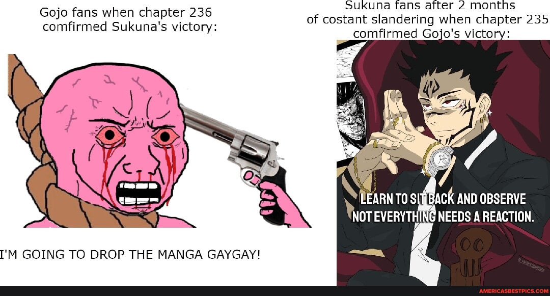 Sukuna fans after 7 months of costant slandering when chapter 235 ...