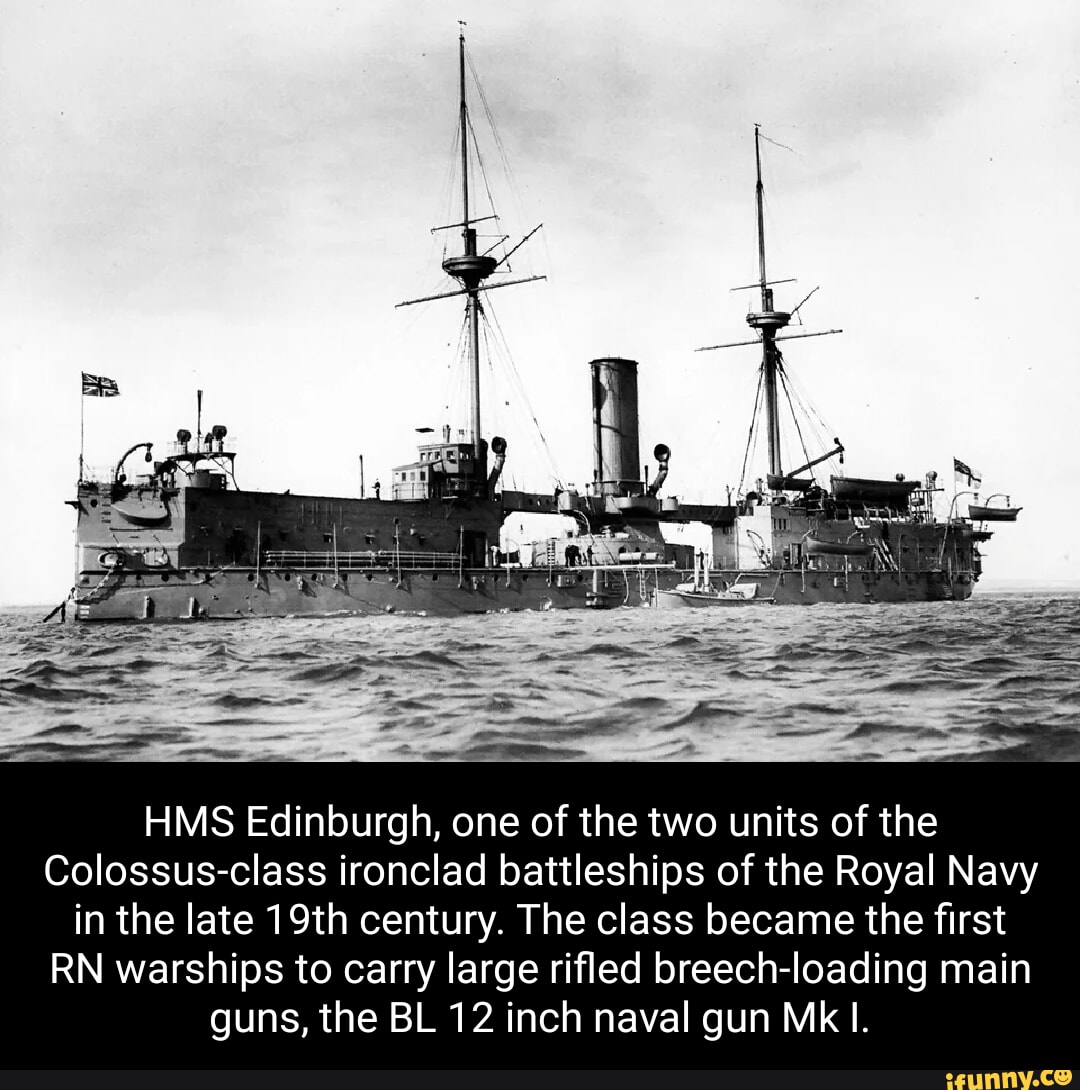 HMS Edinburgh, one of the two units of the Colossus-class ironclad ...