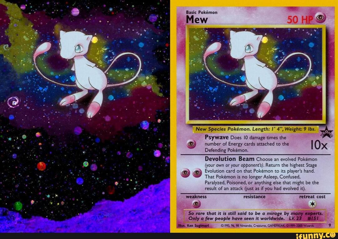 Basic Pokemon Mew New Species Pokemon. Length: I' 4", Weight: 9 Ibs ...