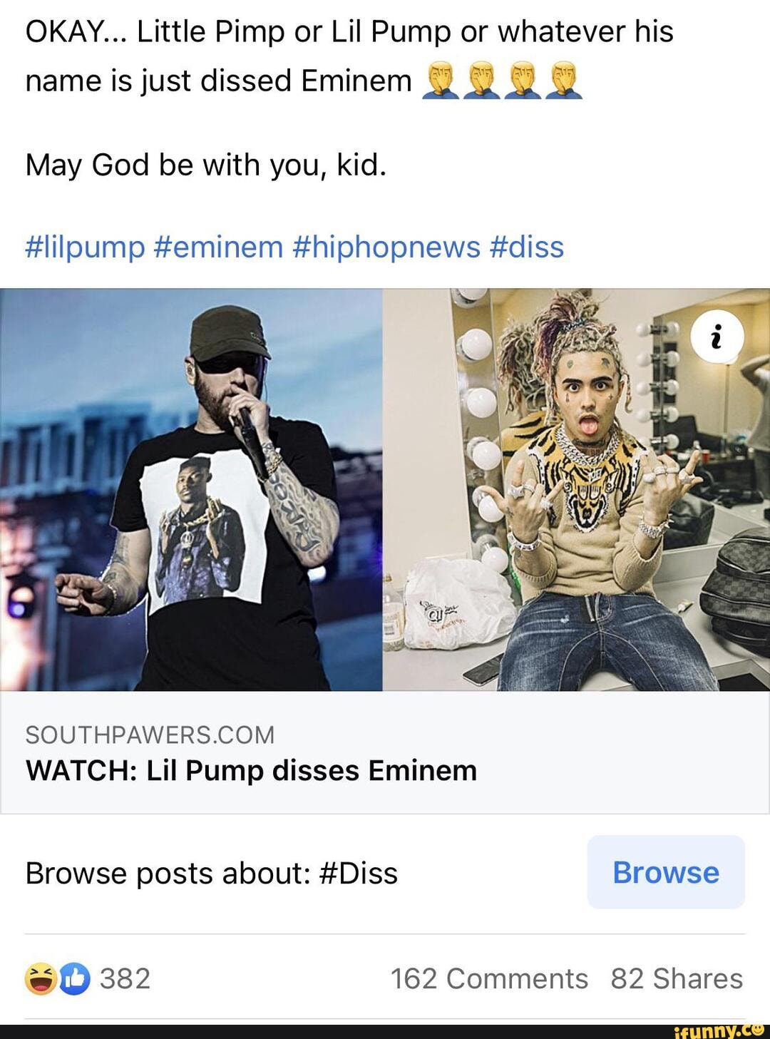 OKAY... Little Pimp or Lil Pump or whatever his name is just dissed ...