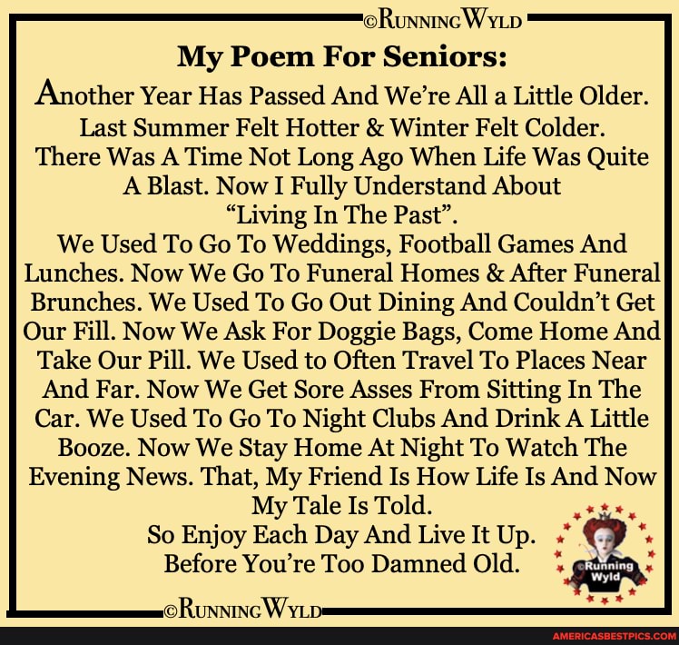 A POEM FOR SENIORS: 🤨 Running Wyld ~KM~ - RUNNING WYLD My Poem For ...