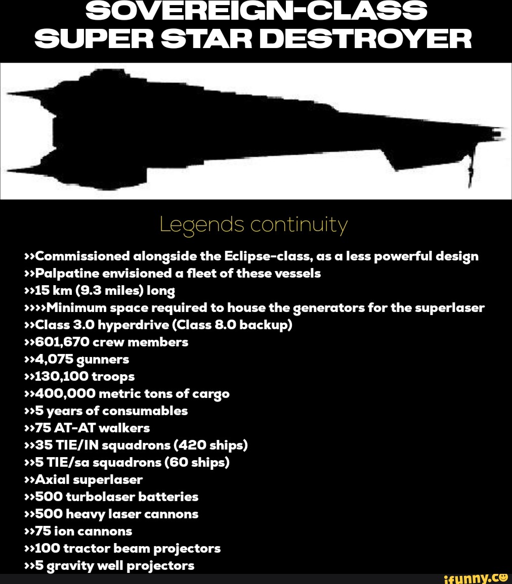 SOVEREIGN-CLASS SUPER STAR DESTROYER Legends continuity ""Commissioned ...
