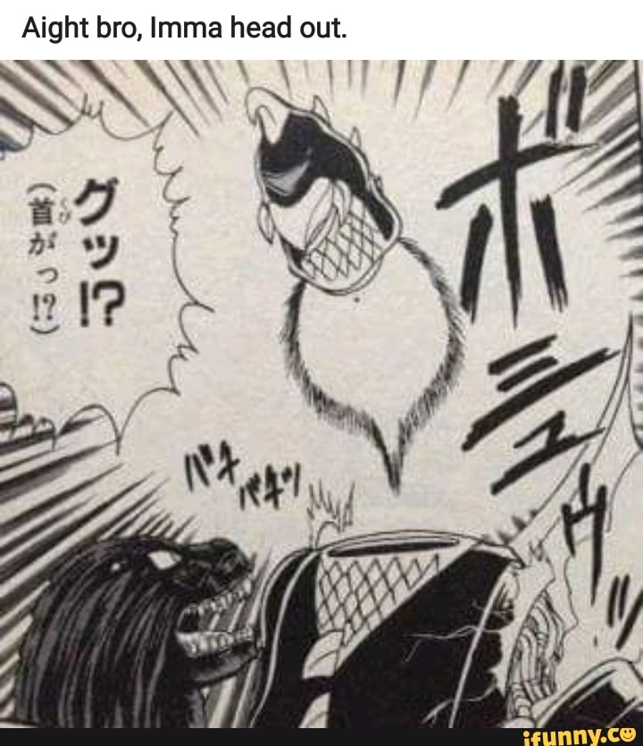 Aight bro, Imma head out. - iFunny