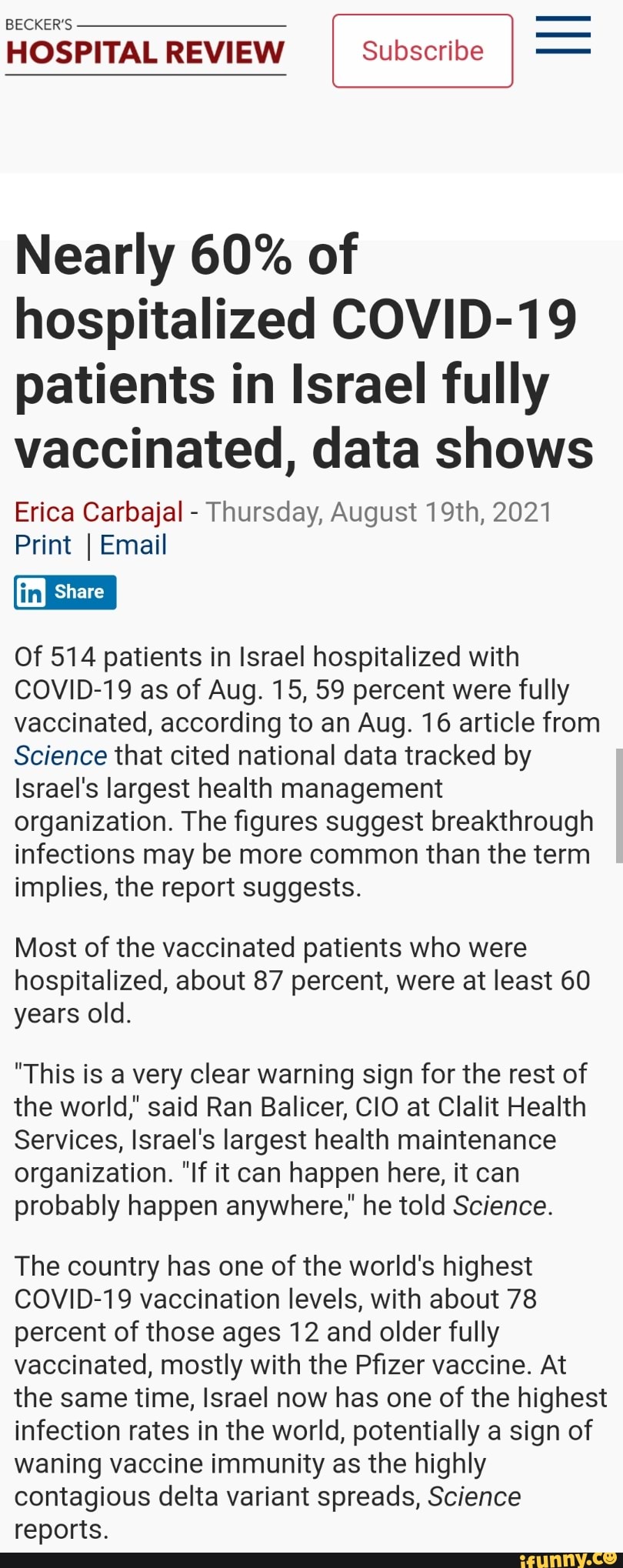 BECKER'S HOSPITAL REVIEW Nearly 60% of hospitalized COVID-19 patients ...
