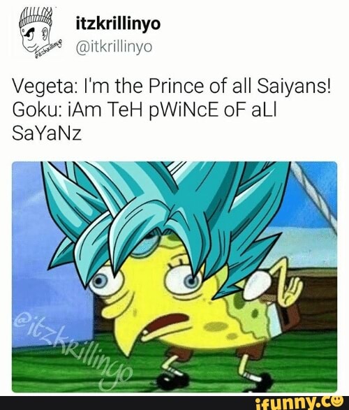 Vegeta: I'm the Prince of all Saiyans! Goku: iAm TeH pWiNCE OF aLI ...