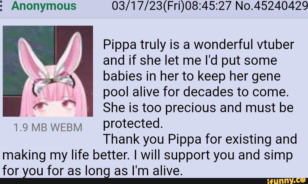 Anonymous No.45240429 Pippa truly is a wonderful vtuber and if she let ...