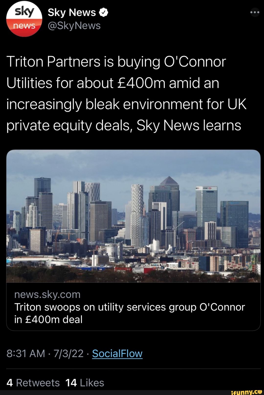 Triton Partners is buying O’Connor utilities for a lot of poundage. 7/ ...