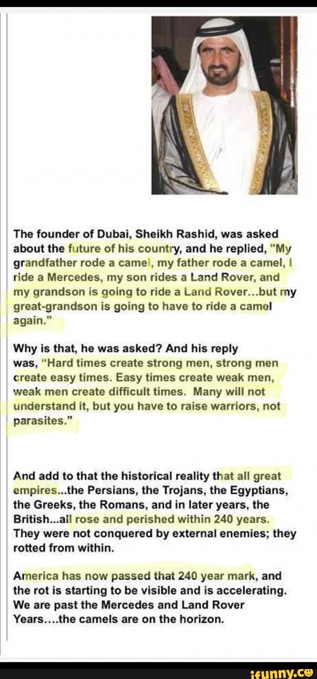 The founder of Dubai, Sheikh Rashid, was asked about the future of his ...