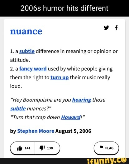 2006s humor hits different nuance subtle difference in meaning or ...