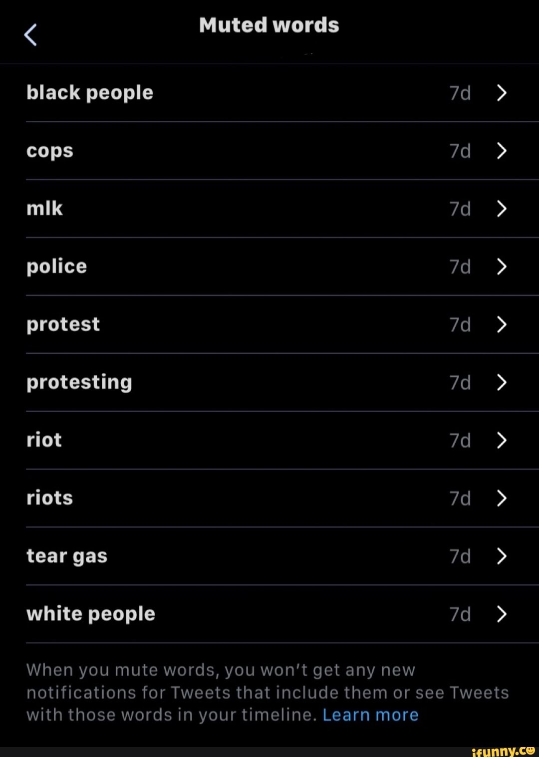When you mute words, you won't get any new notifications for Tweets ...